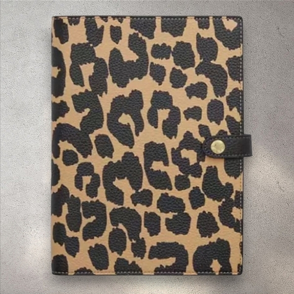 Coach | Office | Coach Leopard Print Pebbled Leather Notebook New 225 ...